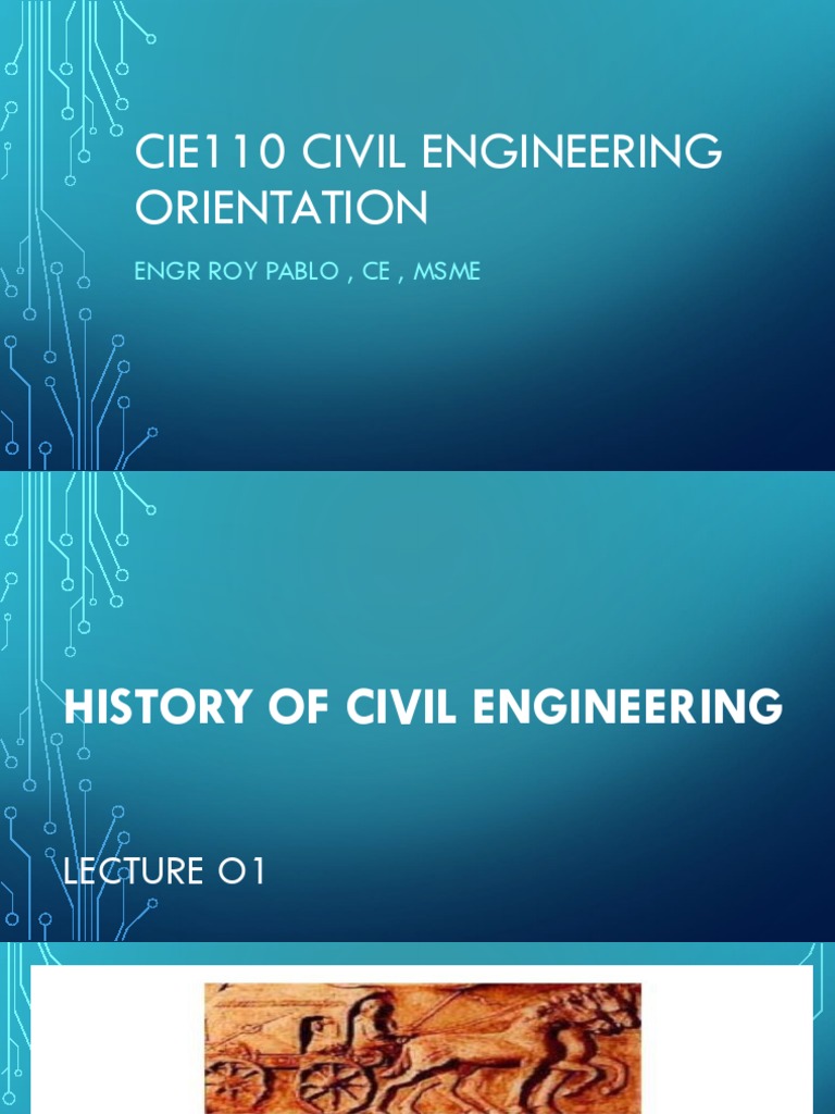 Civil Engineering Orientation Lecture 01 | PDF