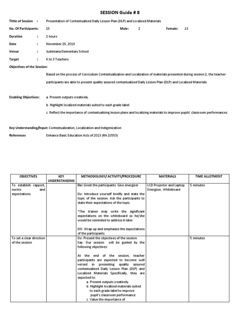 Contextualization | PDF | Lesson Plan | Education Theory