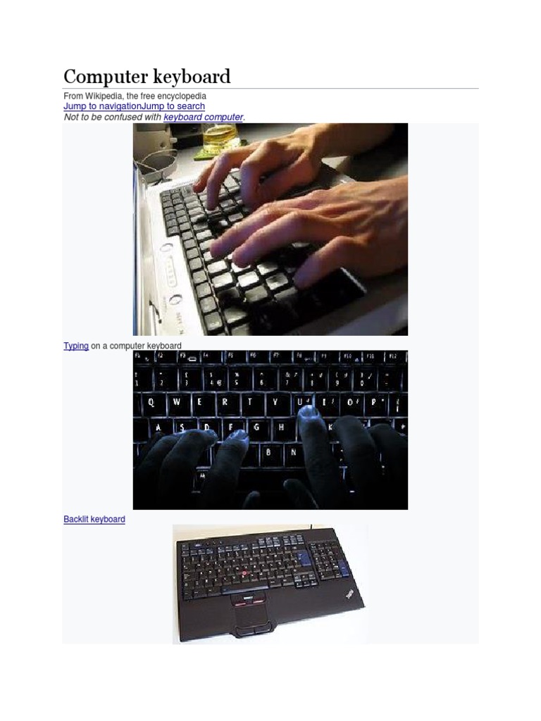 Computer Keyboard: Jump To Navigationjump To Search | PDF | Computer ...
