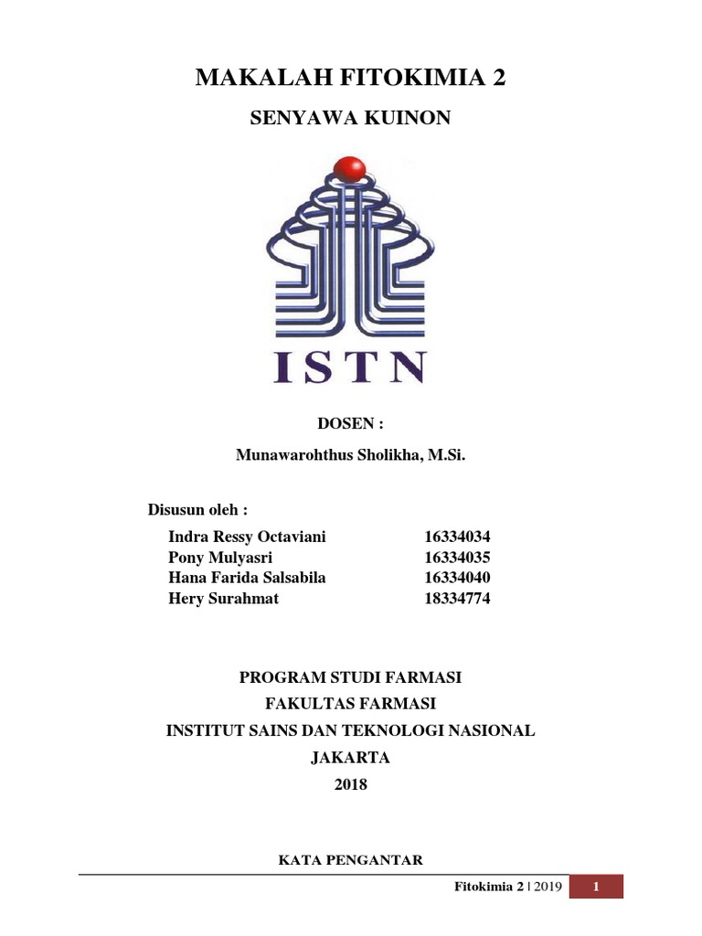 (Fitokimia 2) Kuinon Kel.4 | PDF