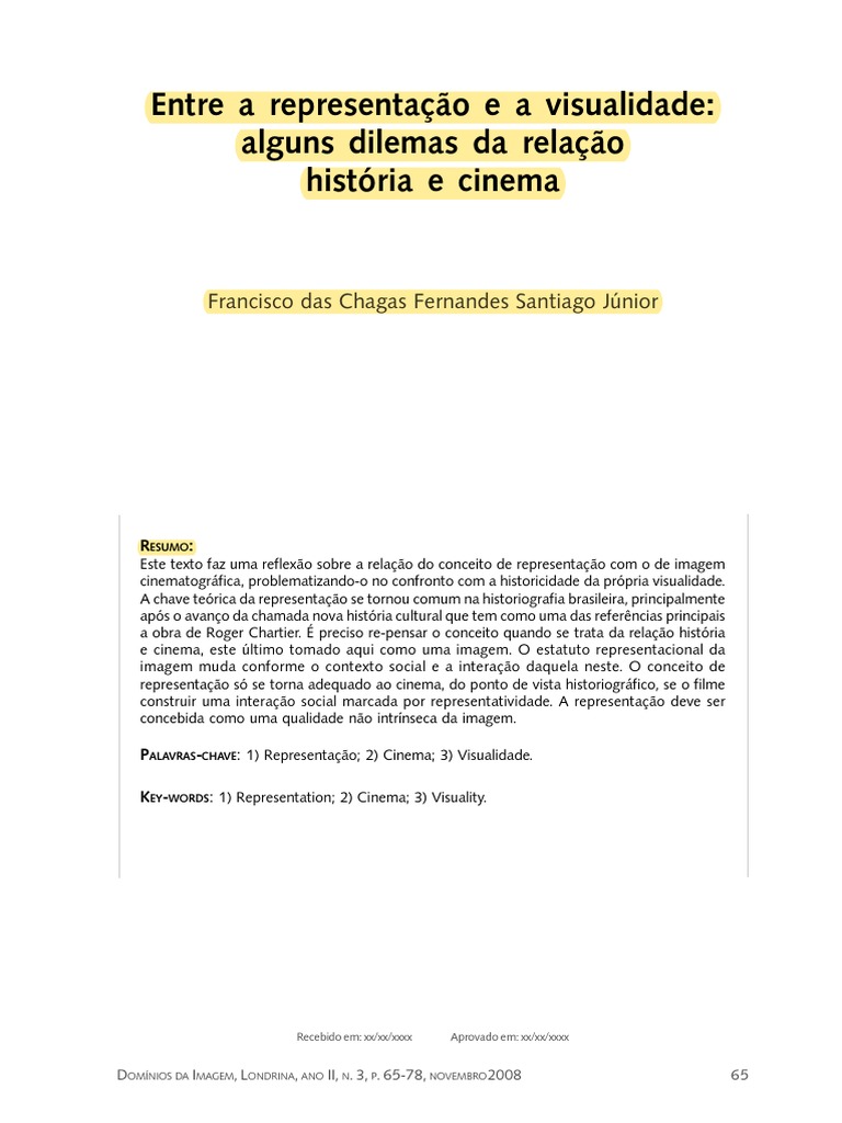Representação e Visualidade | PDF | Historiografia | Sociologia