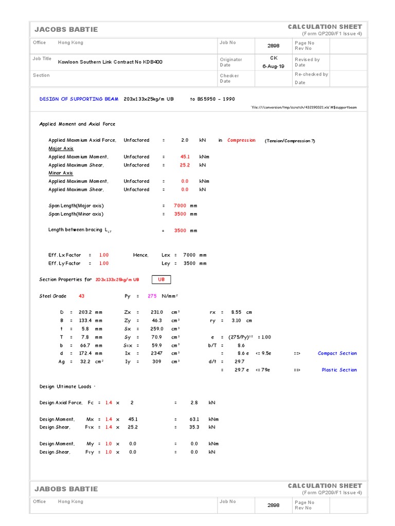 Steel Member Design With Connection | PDF | Beam (Structure ...