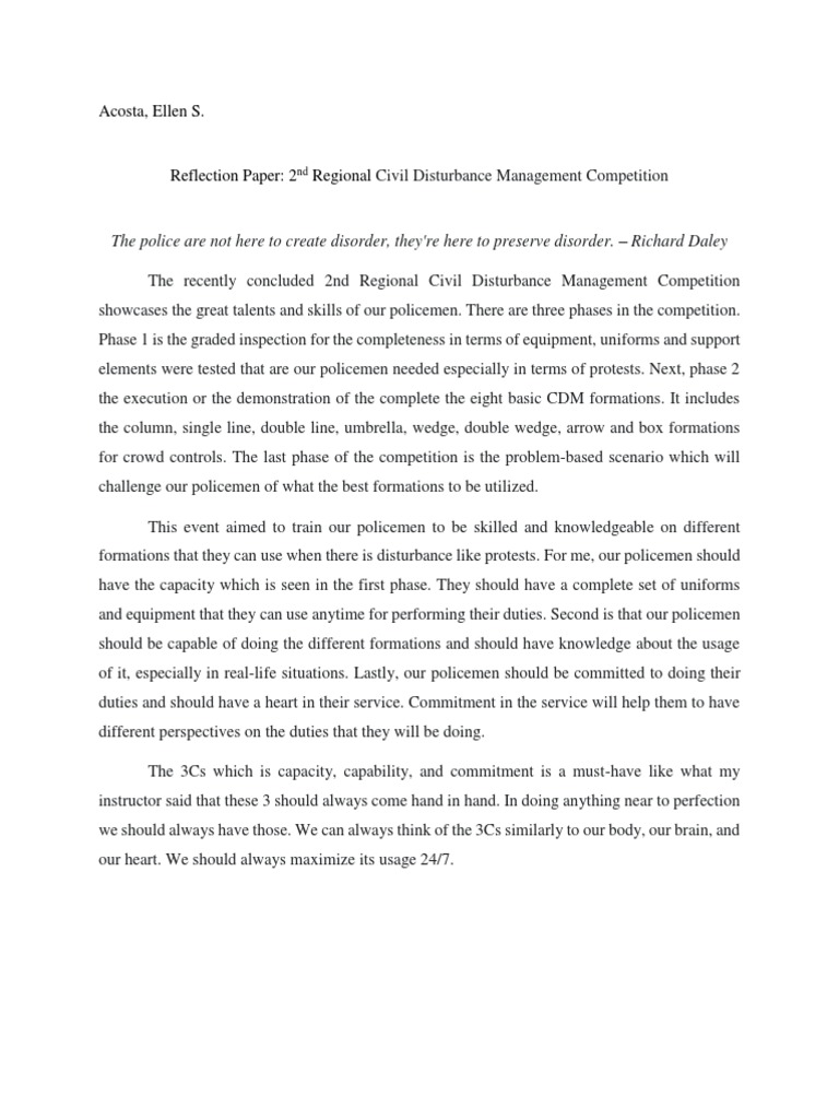 Acosta, Ellen S.: The Police Are Not Here To Create Disorder, They're ...