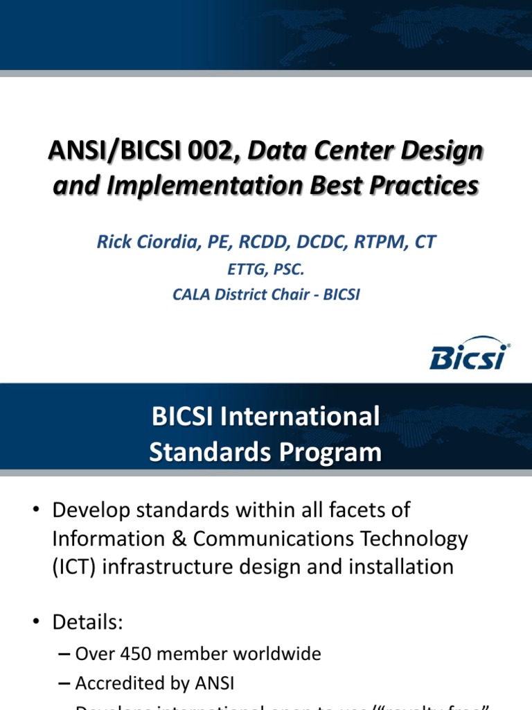Bicsi 002 Data Center Design and Implementation Best Practices | Data ...