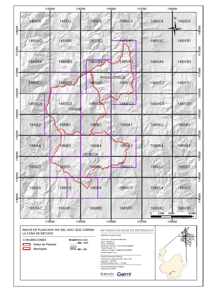 Mapa Localización 10k - Areas | PDF | Geofísica | Geomática