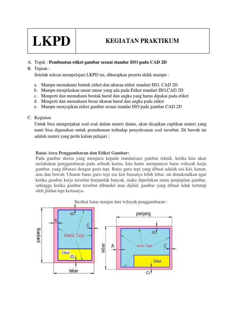 Etiket Gambar Teknik Sesuai ISO CAD 2D | PDF