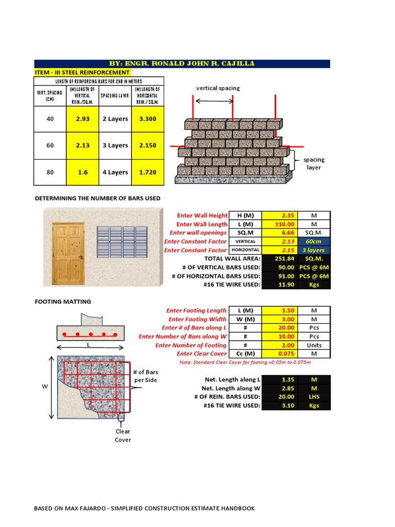 Steel Reinforcement Calculation Guide | PDF | Stairs | Building Technology