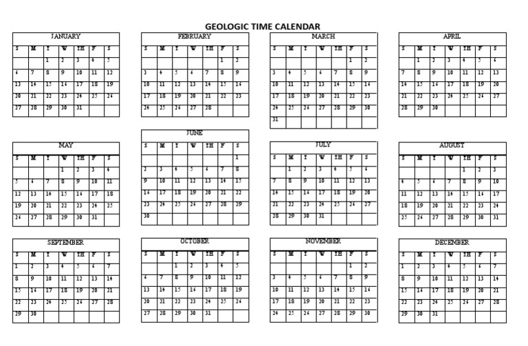 A Visual Representation of Geological Time: A Geologic Time Calendar | PDF