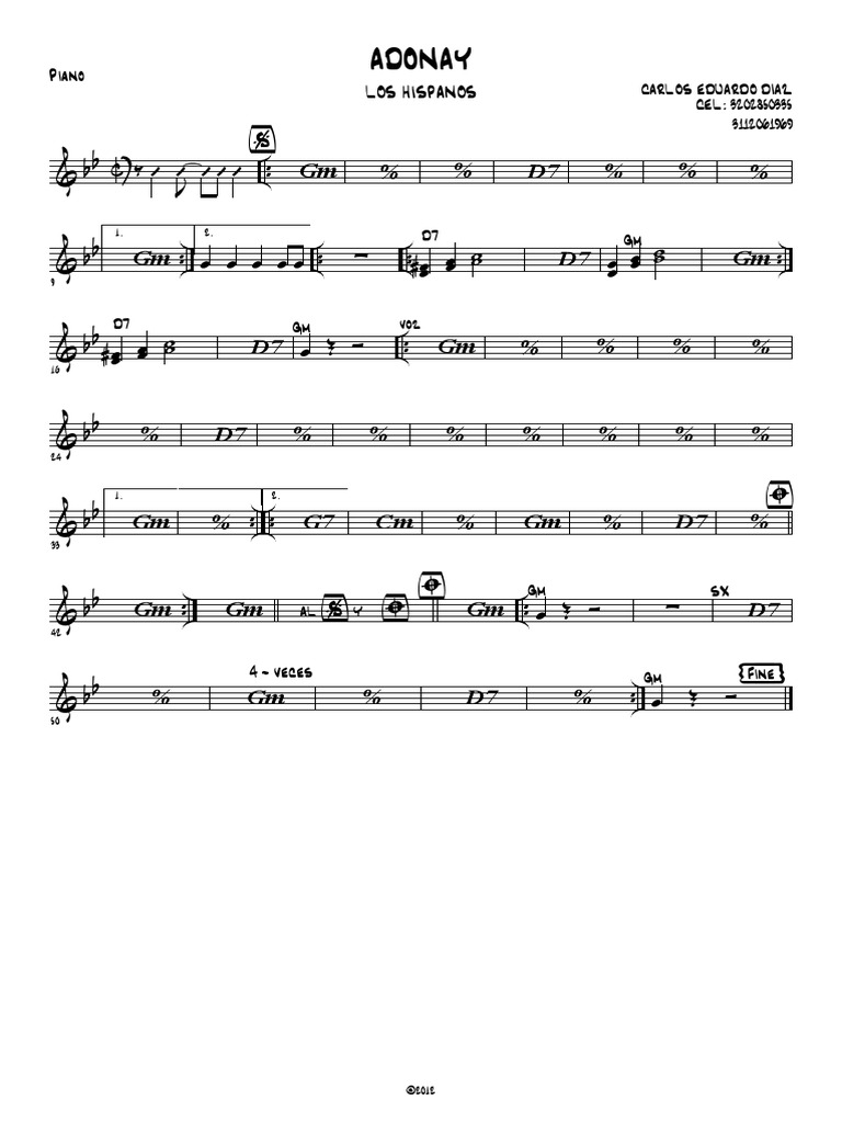 Adonay - Piano PDF | PDF
