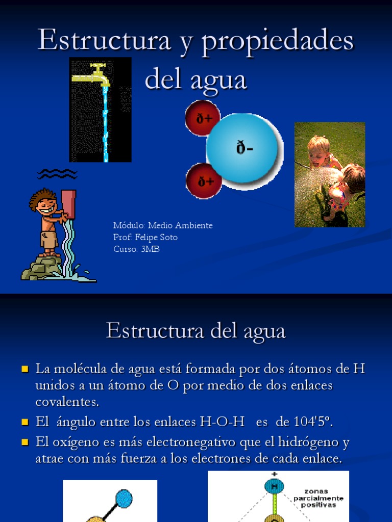 Estructura y Propiedades Del Agua | PDF | Propiedades del agua | Fuerza ...
