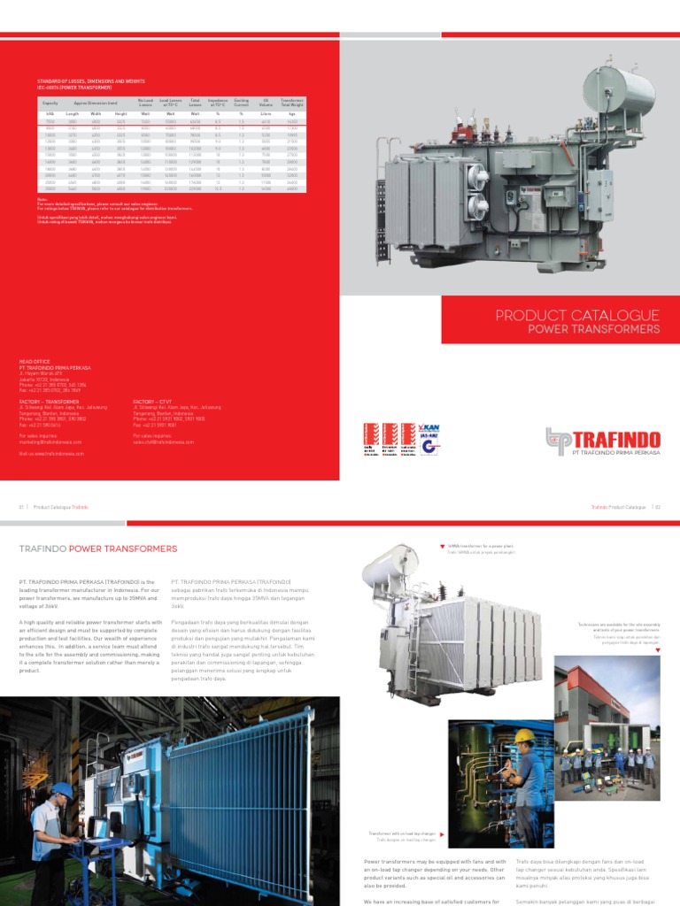 Trafoindo Catalogue Power Transformers | PDF | Transformer | Power ...