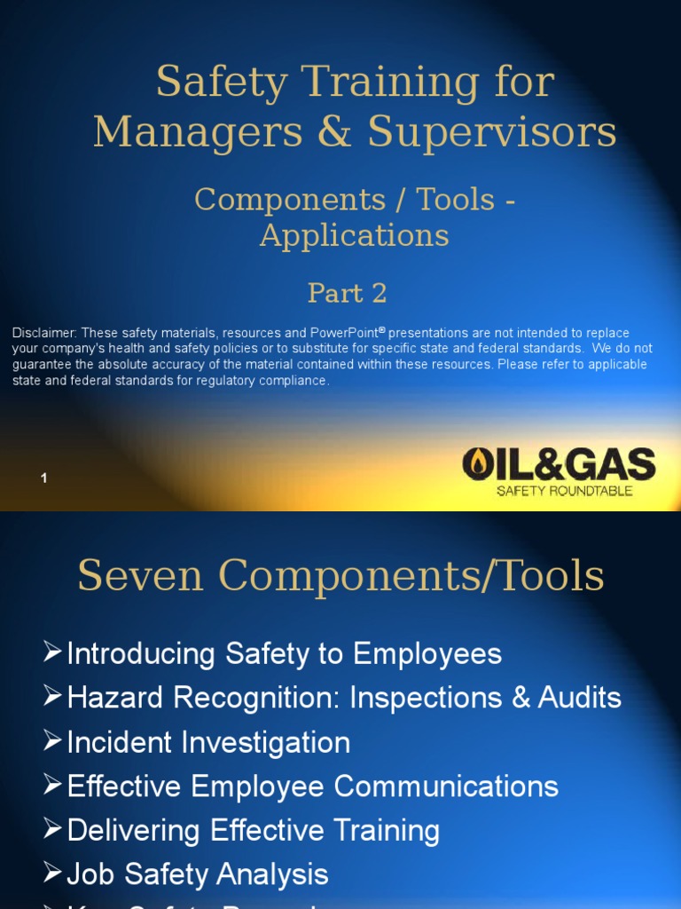 Safety Training For Managers & Supervisors p2 | PDF | Psychology | Business