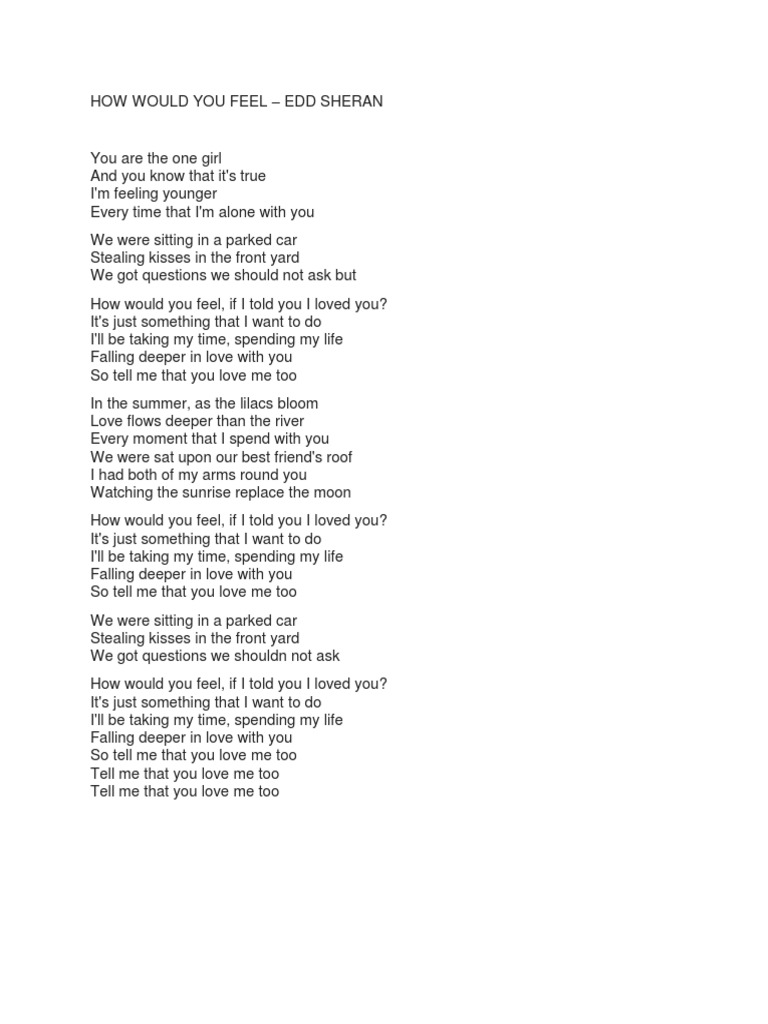 How Would You Feel | PDF