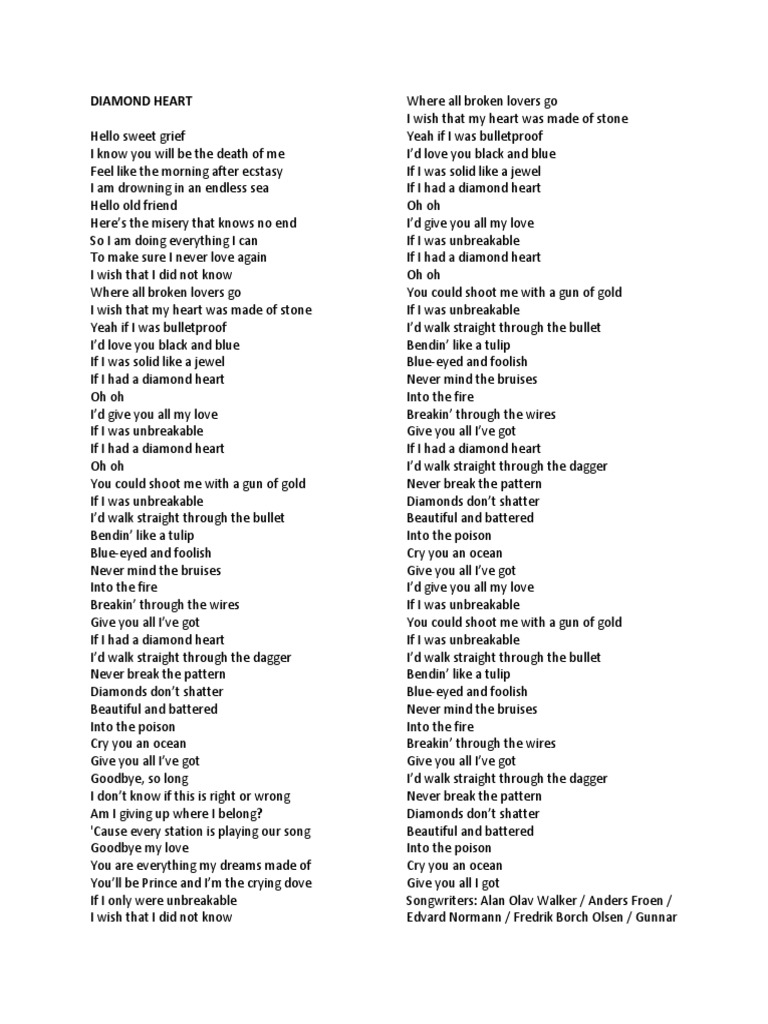 Diamond Heart | PDF | Song Structure | Nature