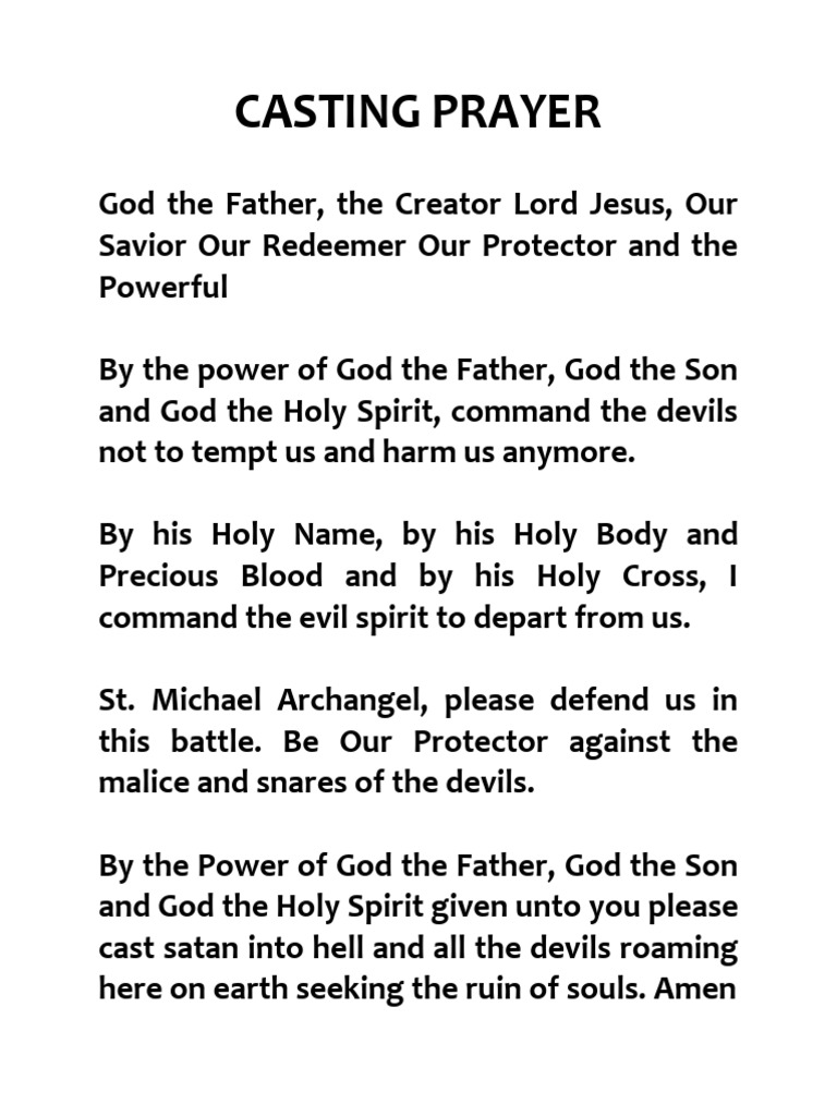 Casting Prayer | PDF | Satan | God The Father