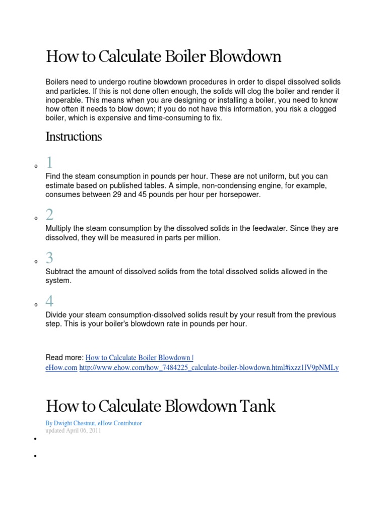 How To Calculate Boiler Blowdown | PDF | Volume | Boiler