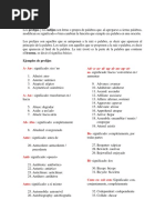 Ejercicios de Prefijos y Sufijos Con Respuestas PDF | PDF