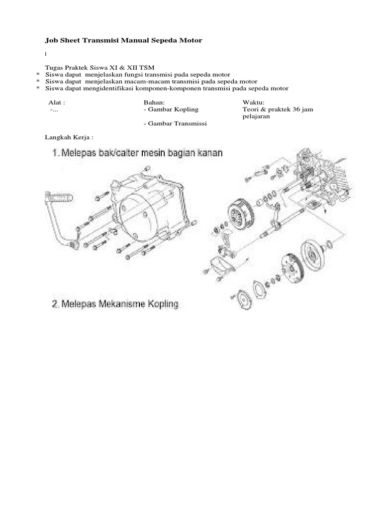 Job Sheet Transmisi Manual Motor | PDF