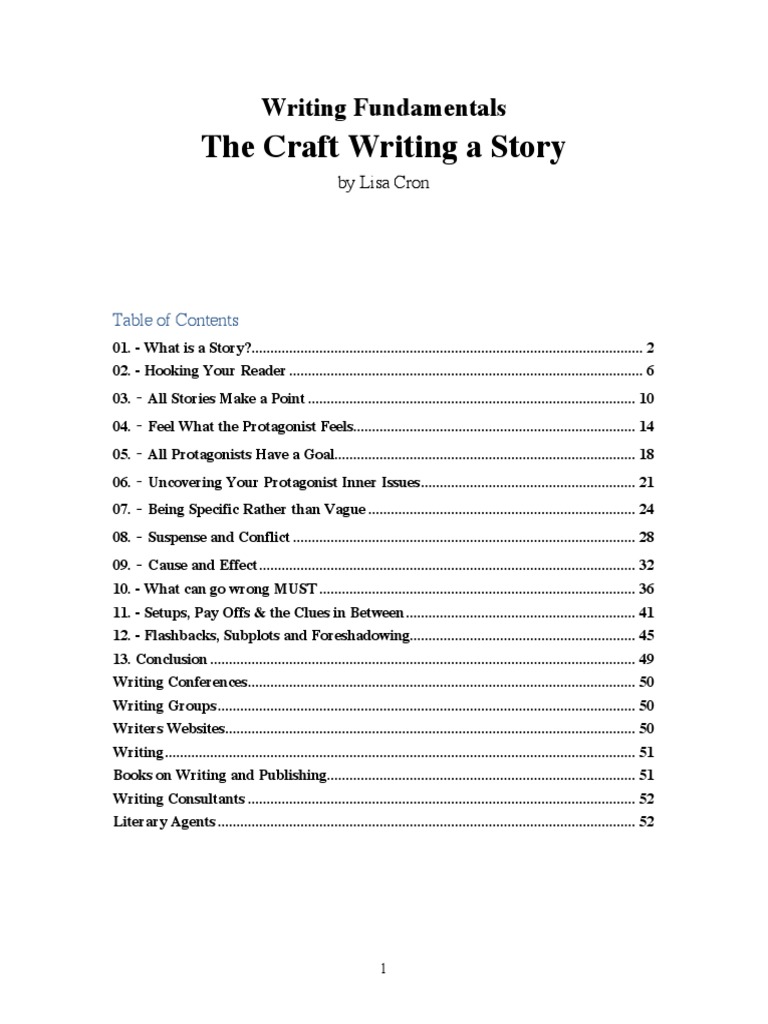 Writing Fundamentals The Craft Writing A Story by Lisa Cron | PDF ...