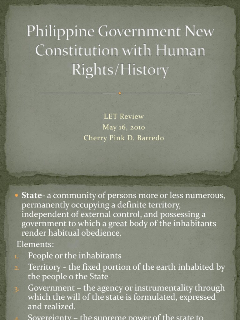 Philippine Government New Constitution With Human Rights | PDF ...