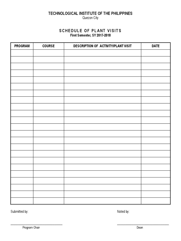 Plant Visit Form | PDF | Plants