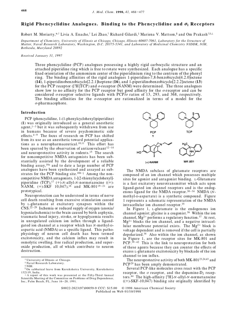 J. Med. Chem. 1998, 41, 468-477 | Download Free PDF | Ligand ...