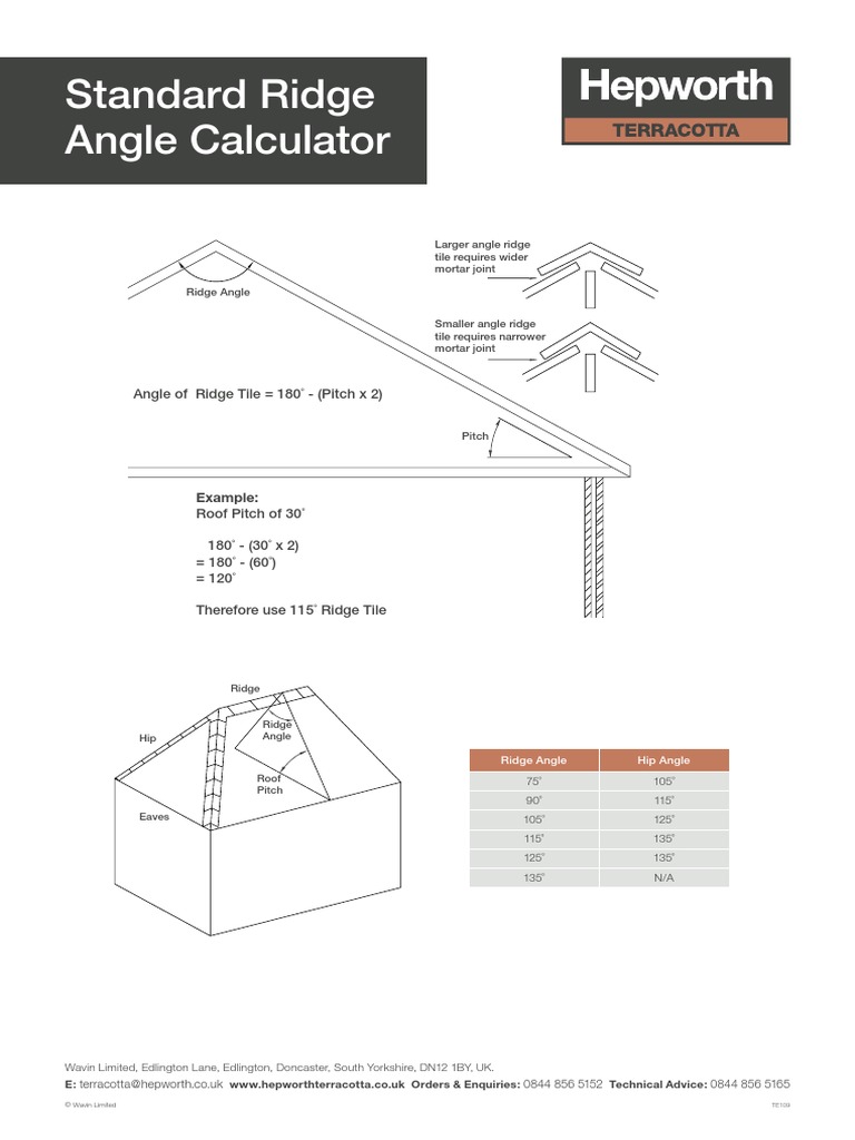Standard Ridge Angle Calculator: Example | PDF | Roof | Economic Sectors