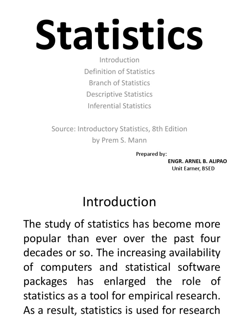 Introductory Statistics (EDUC 102) | PDF | Statistical Inference ...