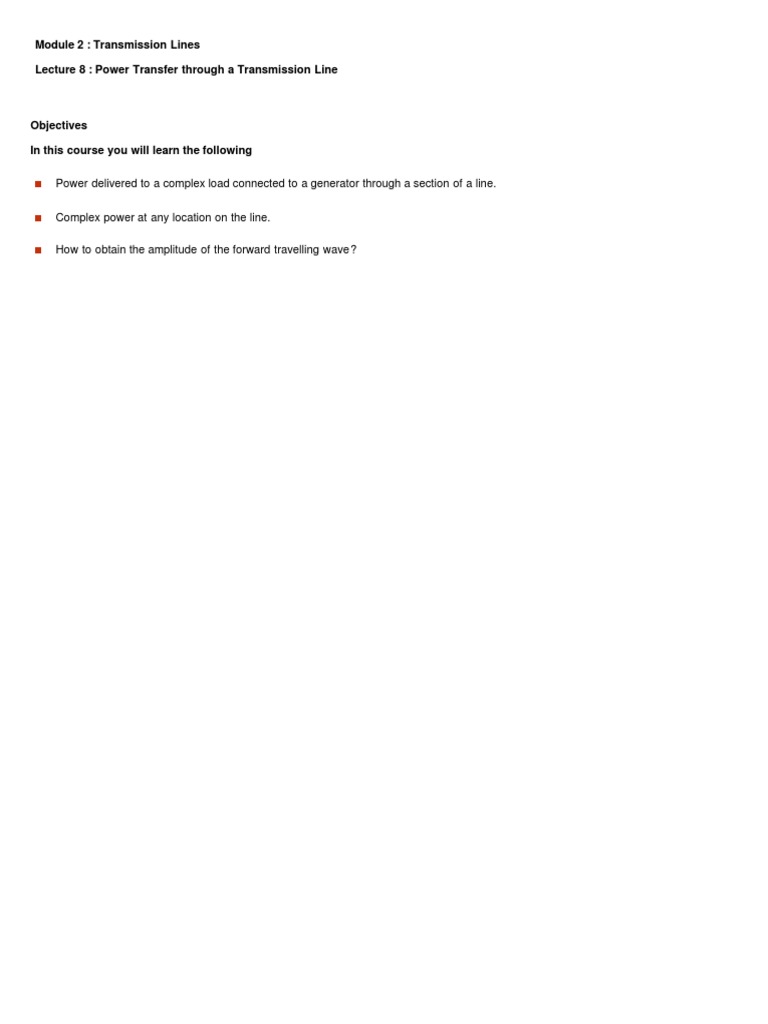 Lec8 PDF | Download Free PDF | Electrical Impedance | Transmission Line
