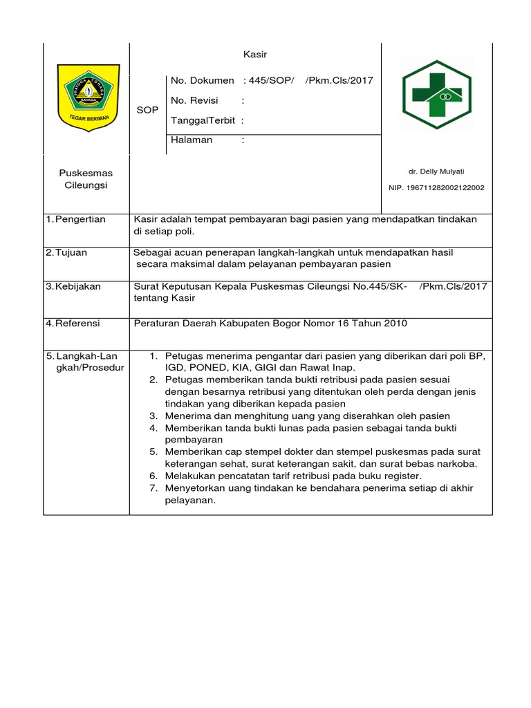 Sop Kasir Yg Bener | PDF