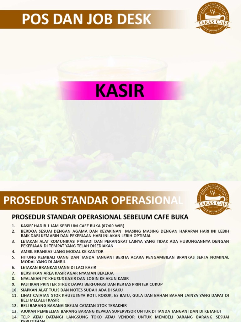 SOP Dan JOB Desk | PDF