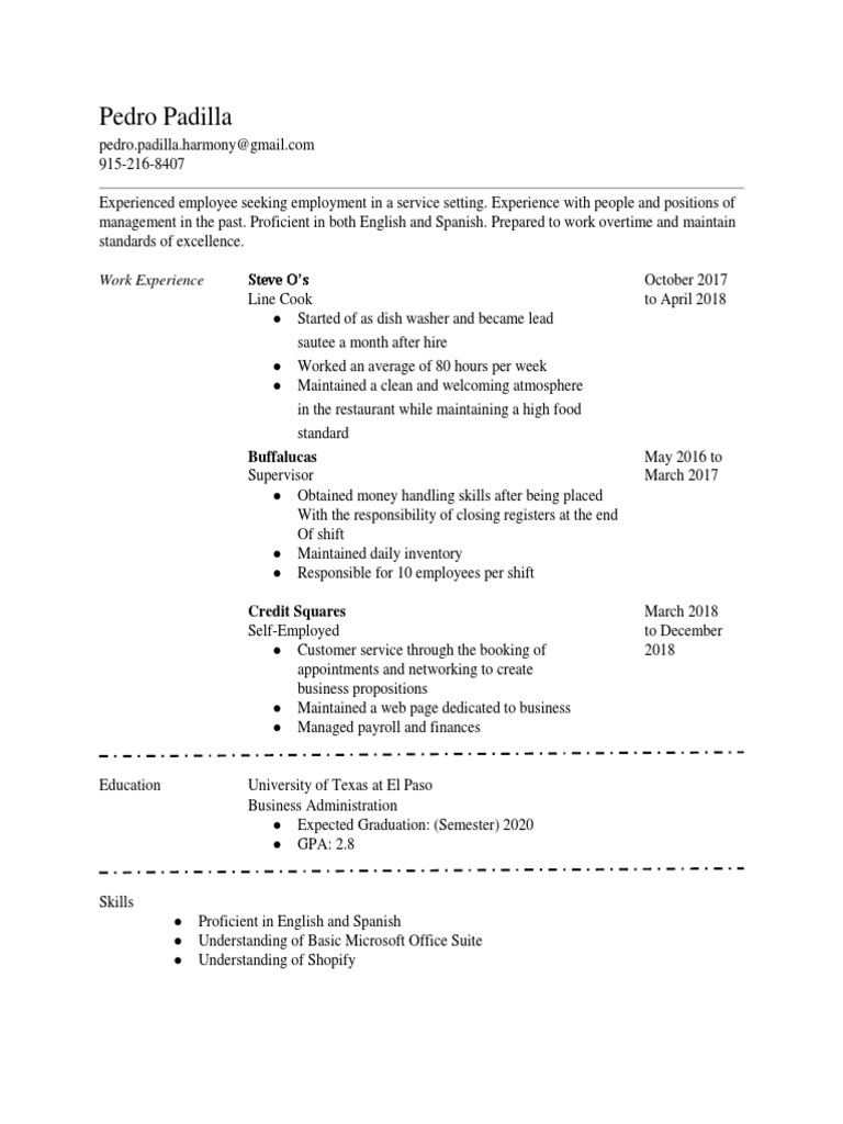 Pedro Padilla Resume | PDF