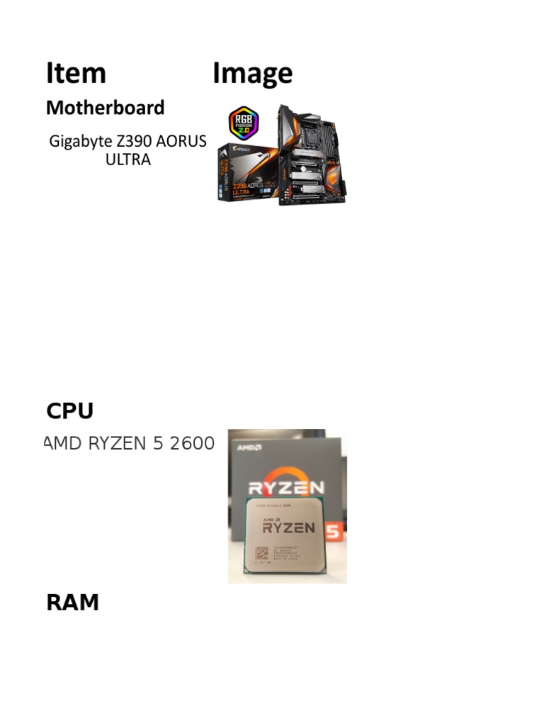 Computer Parts | PDF | Computer Monitor | Cpu Cache