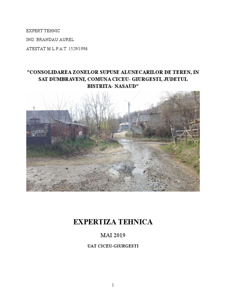 Expertiza Cni Strazi Ciceu - Giurgesti | PDF
