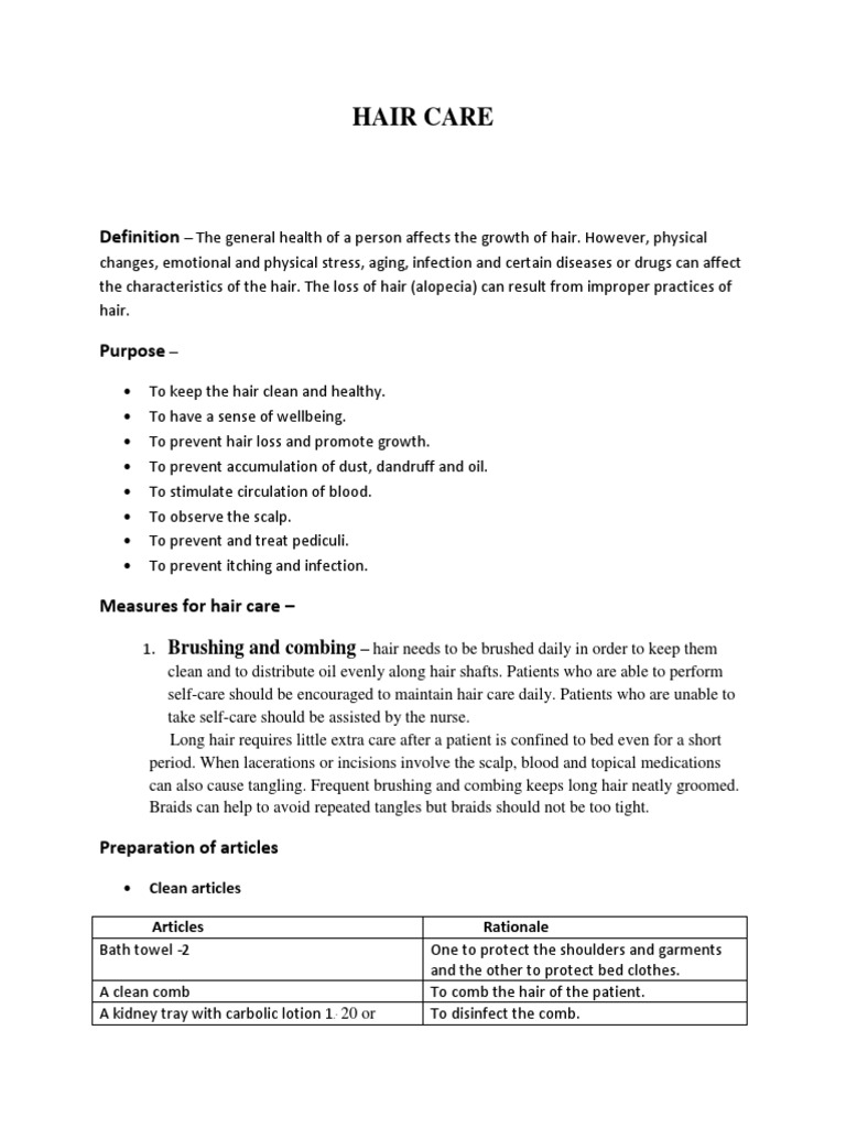 Hair Care | PDF | Medical Specialties | Wellness