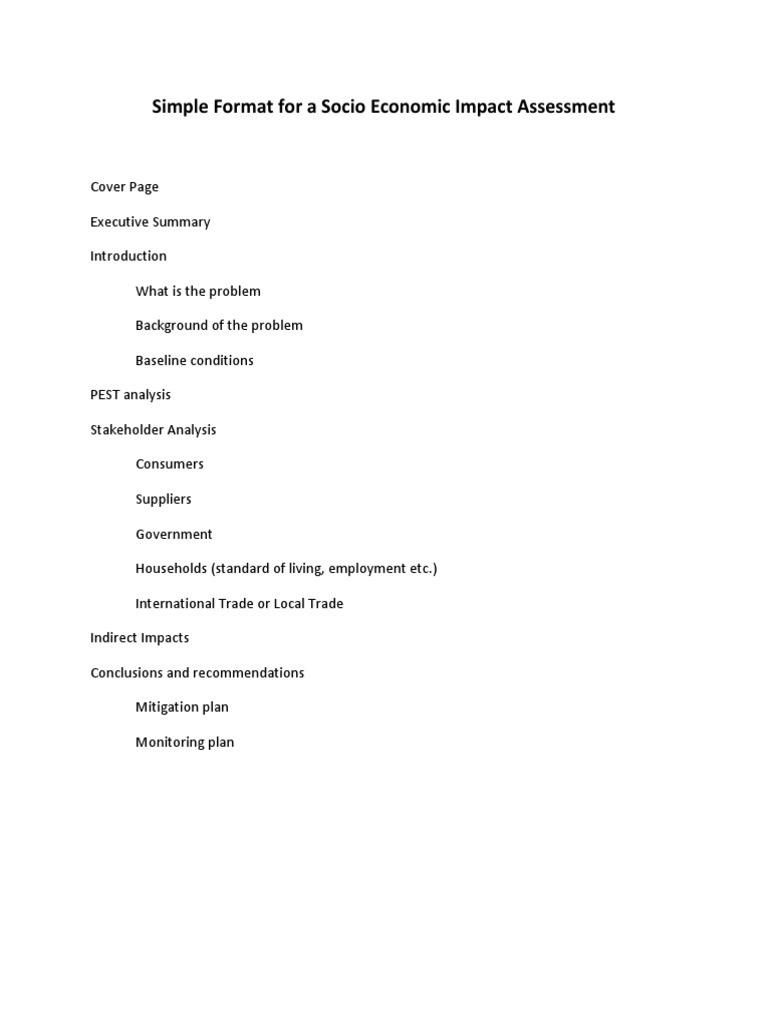 Socio-Economic Impact Assessment Guide | PDF | Finance & Money Management