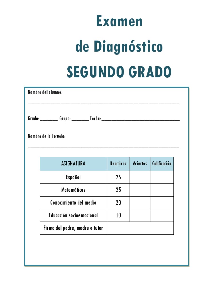 2do Grado - Examen de Diagn Stico (2019-2020) | PDF | Naturaleza