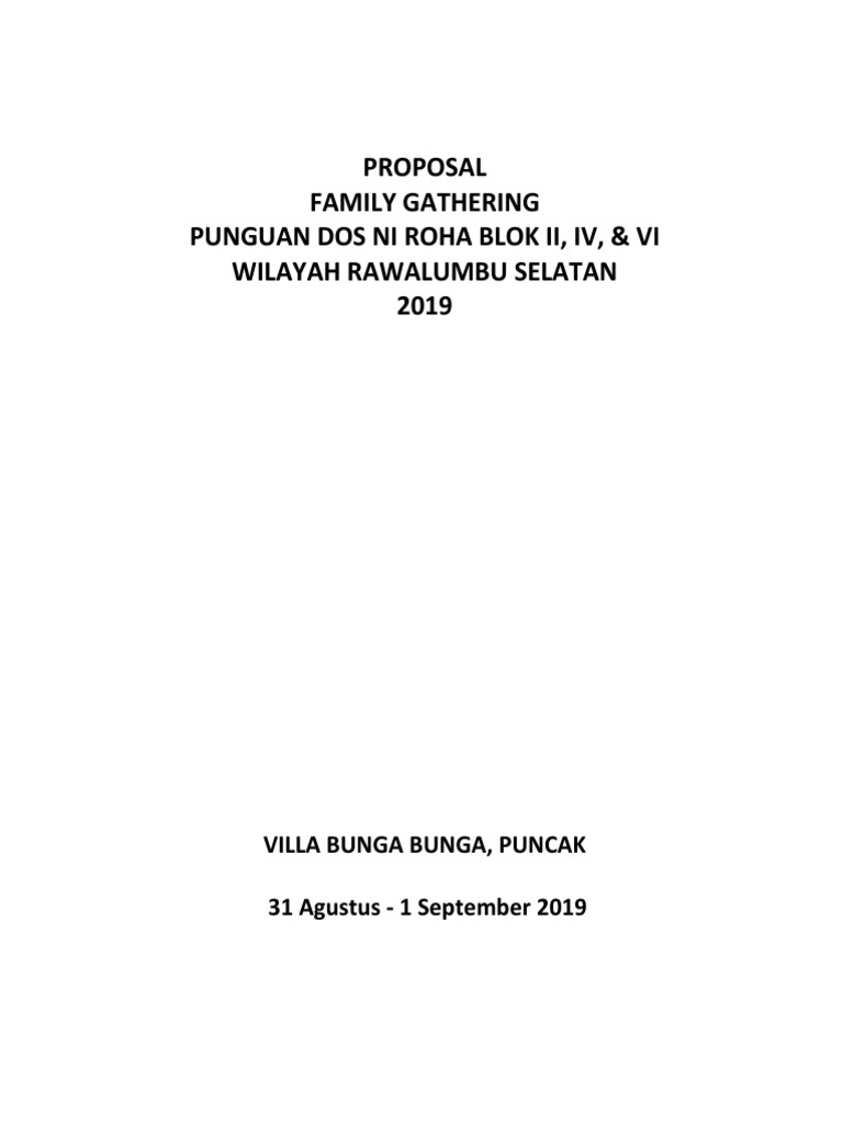 Proposal Acara Piknik PDR 234 Fix | PDF