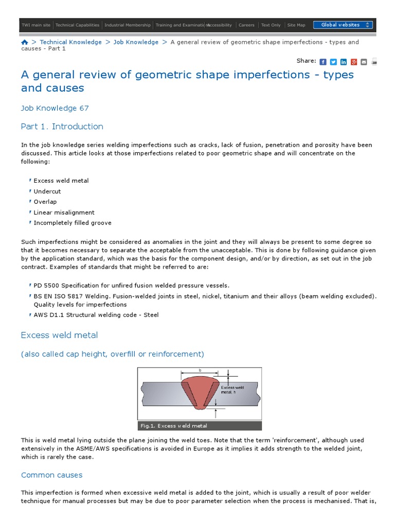 Geometric Shape Imperfections in Welding | PDF | Welding | Construction