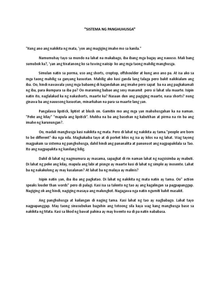 Sistema NG Panghuhusga | PDF