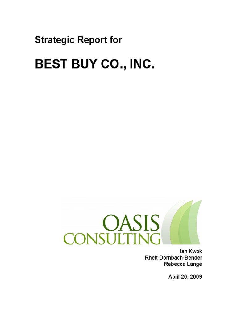 Best Buy Co., Inc.: Strategic Report For | PDF | Best Buy | Retail