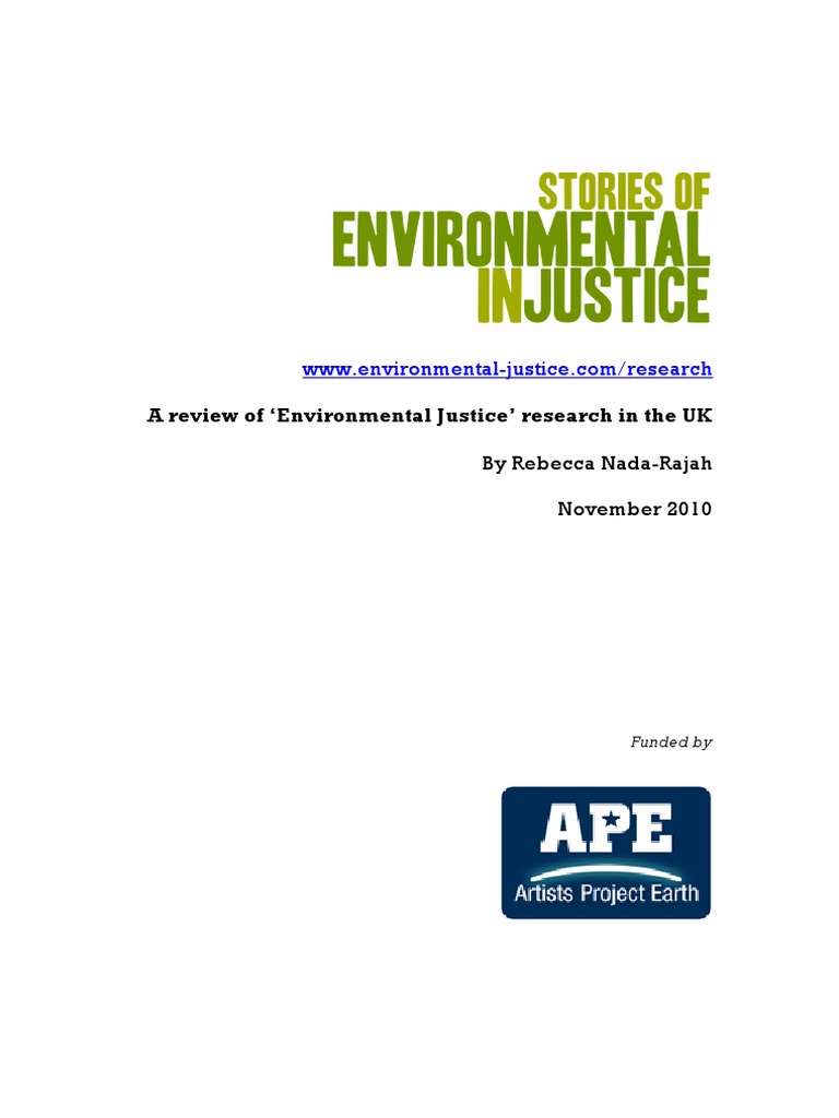 A Review of Environmental Justice' Research in The UK: by Rebecca Nada ...