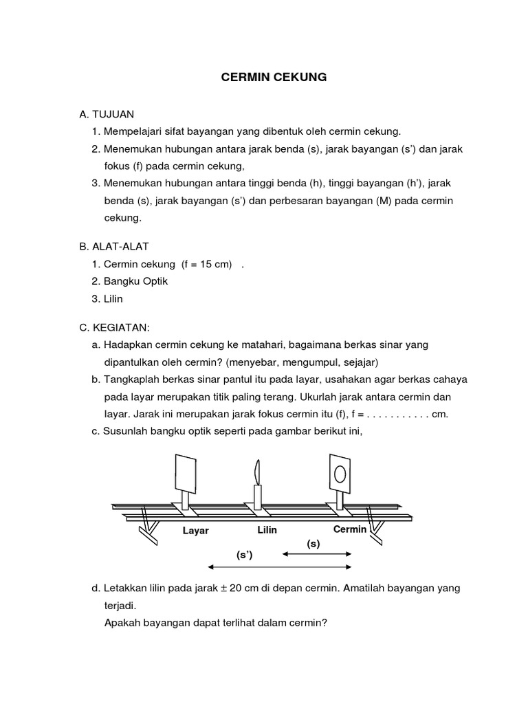 LKS Cermin Cekung | PDF | Metode & Bahan Ajar