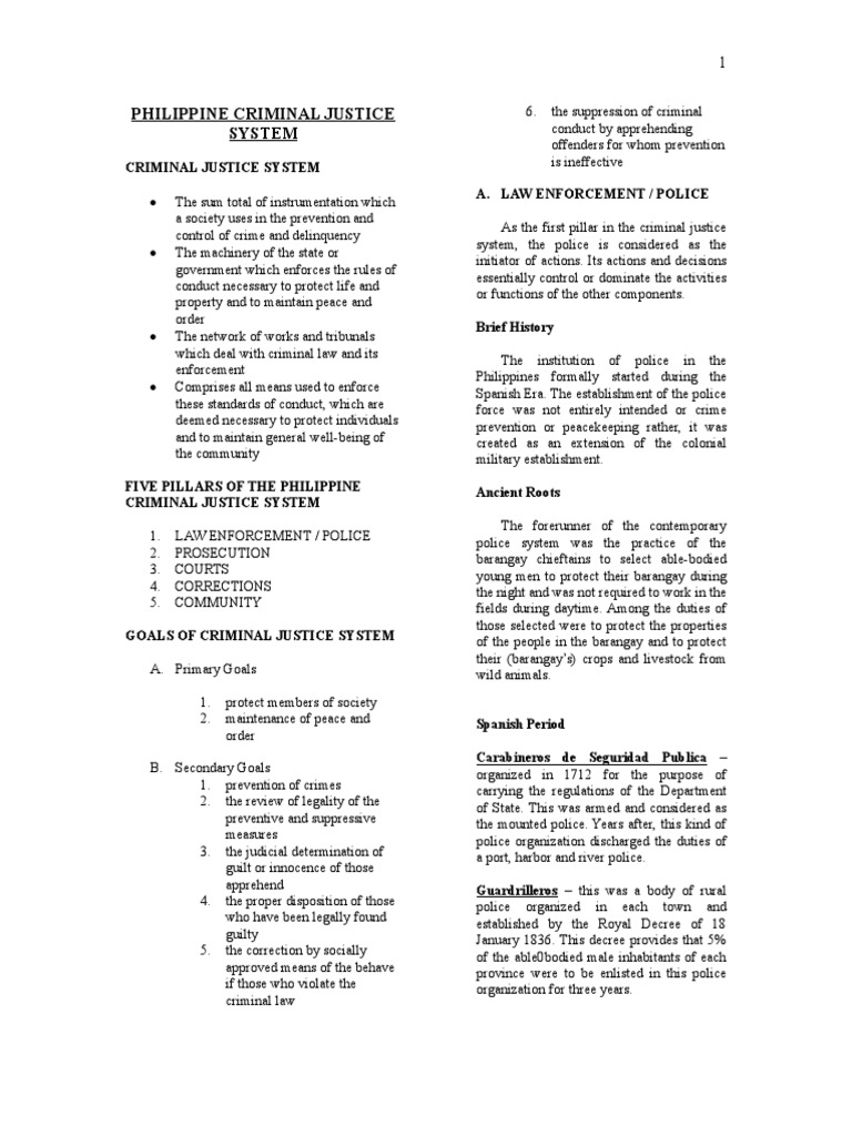 Philippine Criminal Justice Overview | PDF | Prosecutor | Crime & Violence