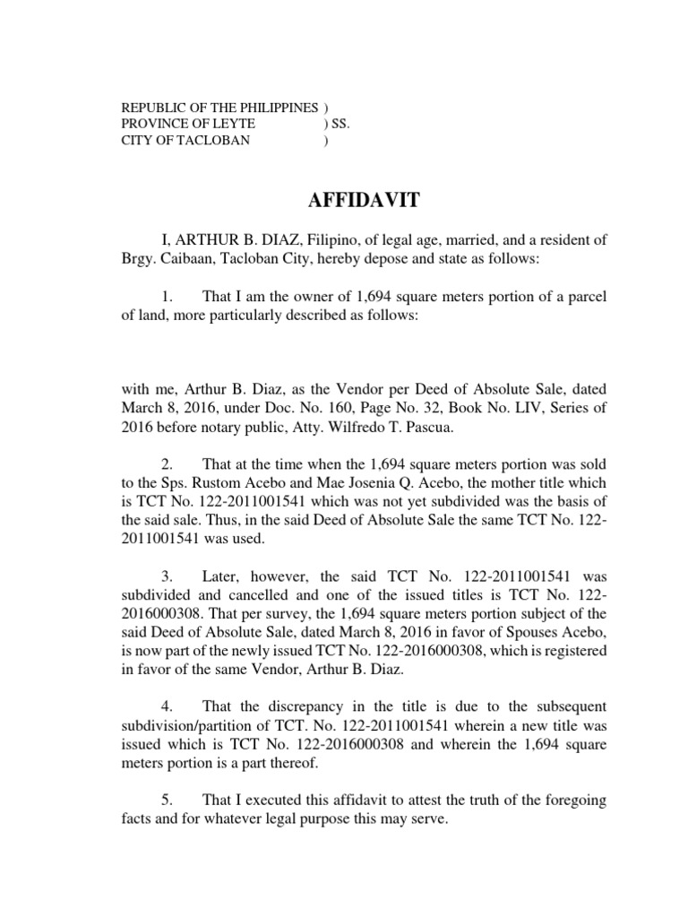 Affidavit | PDF | Affidavit | Comparative Law