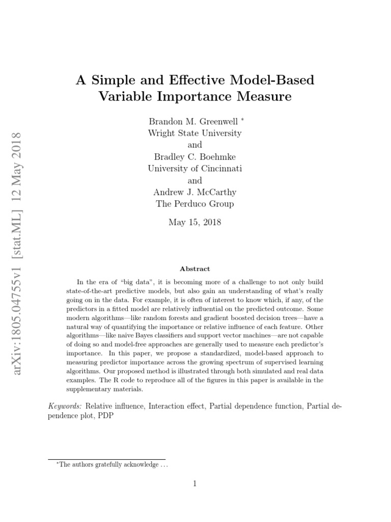 A Simple and Effective Model-Based Variable Importance Measure PDF ...