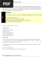 PET Practice Test 1 Answer Key | PDF