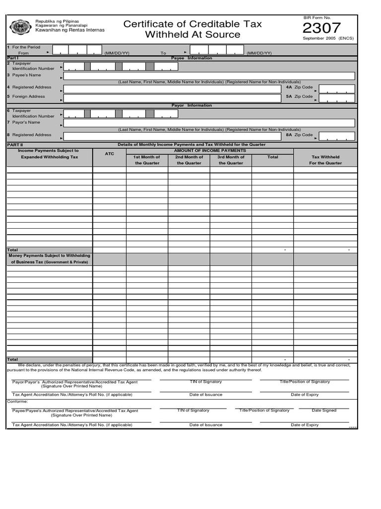 Certificate of Creditable Tax Withheld at Source: Kawanihan NG Rentas ...