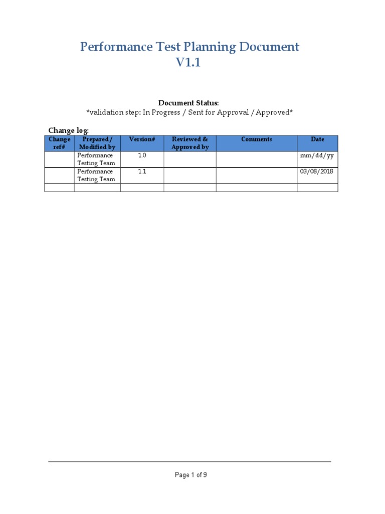 Performance Testing Test Plan Overview | PDF | Web Server | Internet & Web