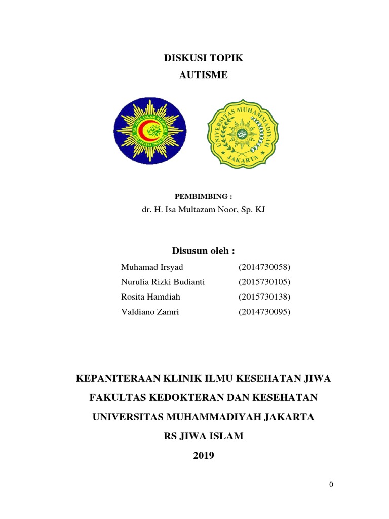 Diskusi Topik Autisme: Dr. H. Isa Multazam Noor, Sp. KJ | PDF | Autism ...